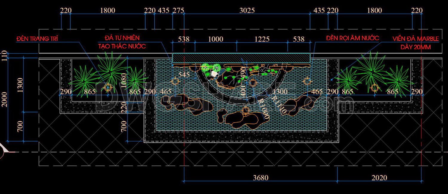 275. Detailed architectural CAD drawings of the aquarium of the townhouse