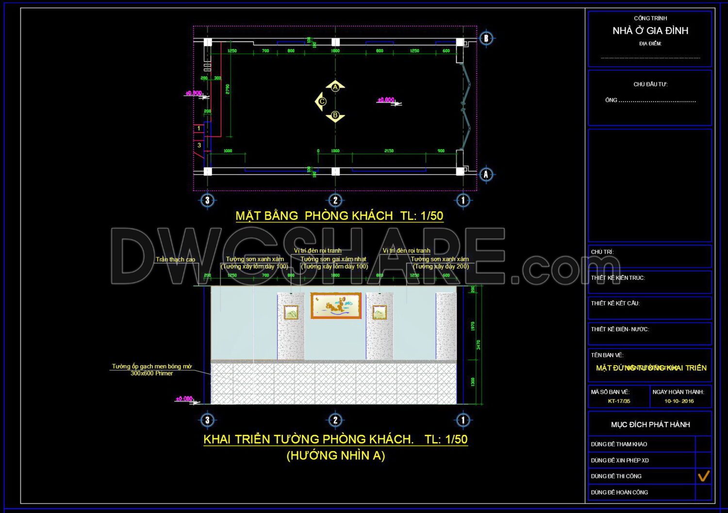 279. Detailed CAD drawings of the interior elevation of the walls for ...