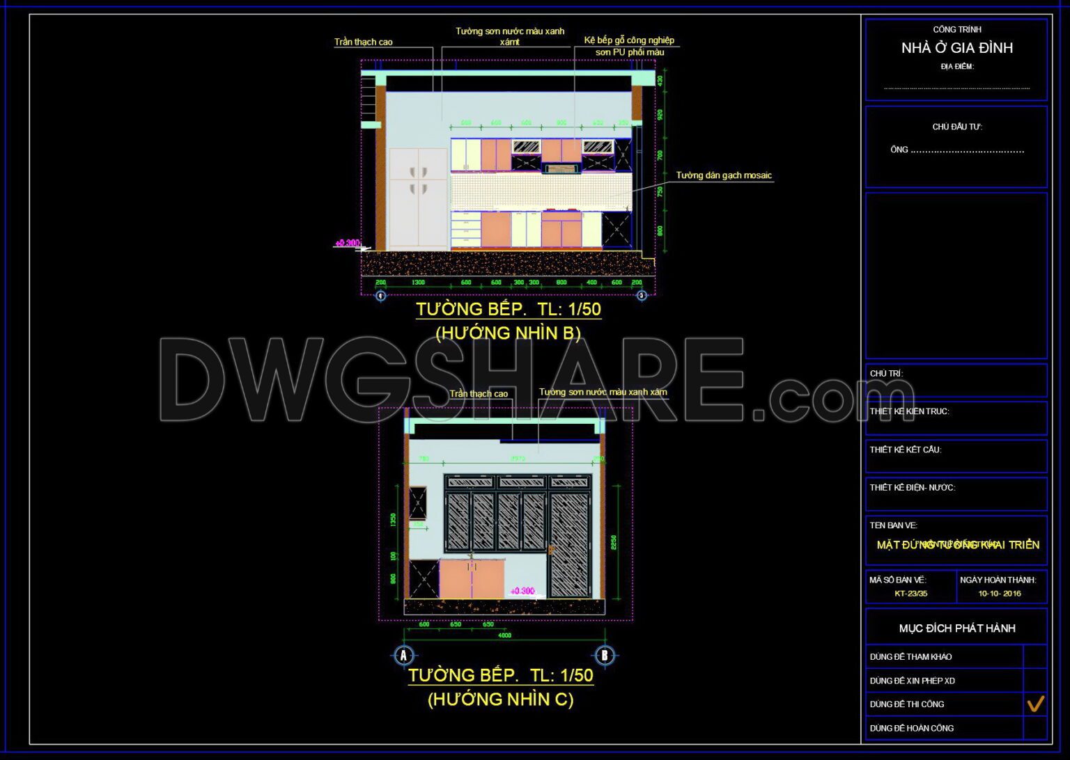 279. Detailed CAD drawings of the interior elevation of the walls for ...