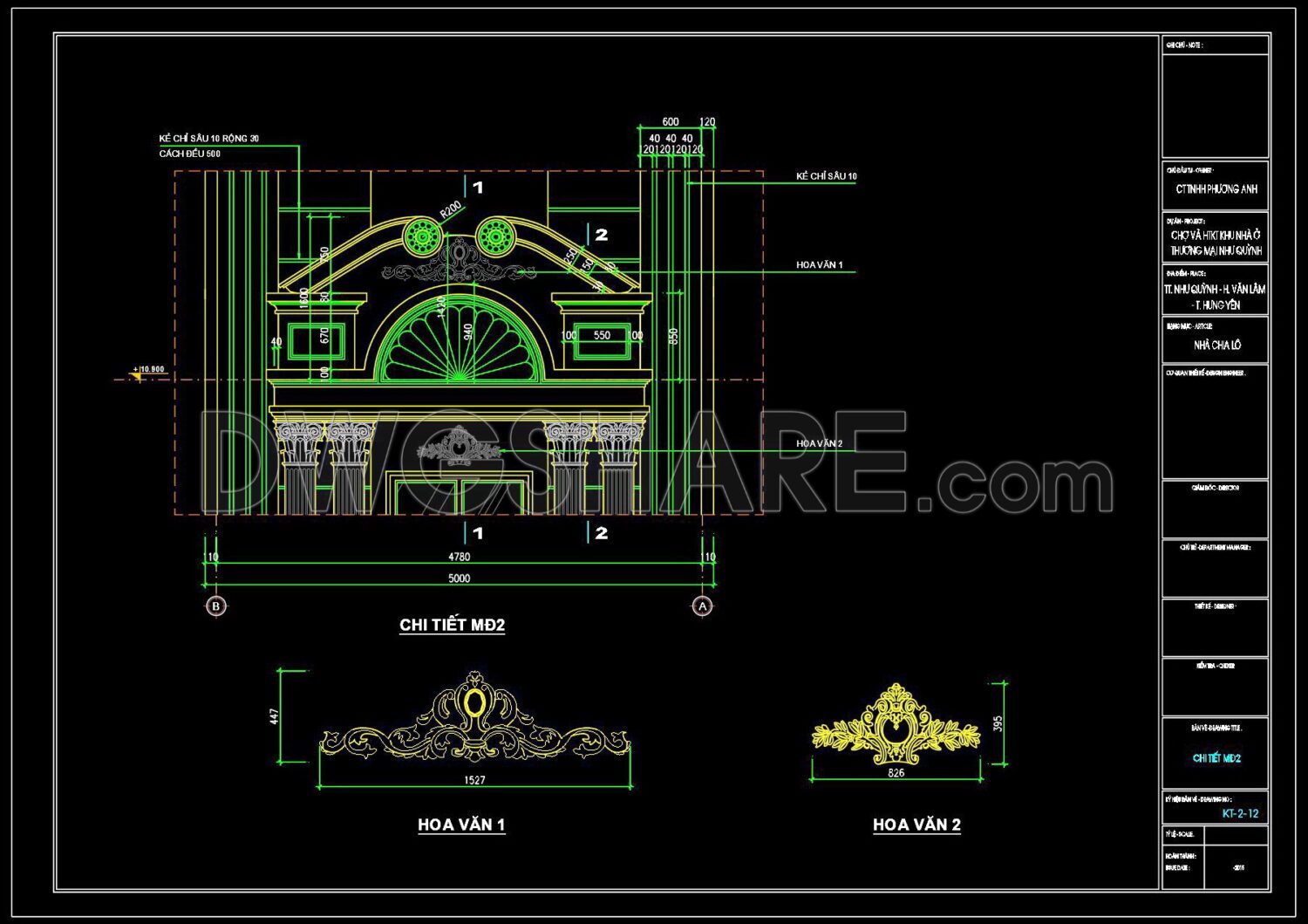 280. Detailed CAD drawings of the facade and classical ornaments for ...