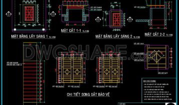 83.Detailed drawings of stairs in autocad file
