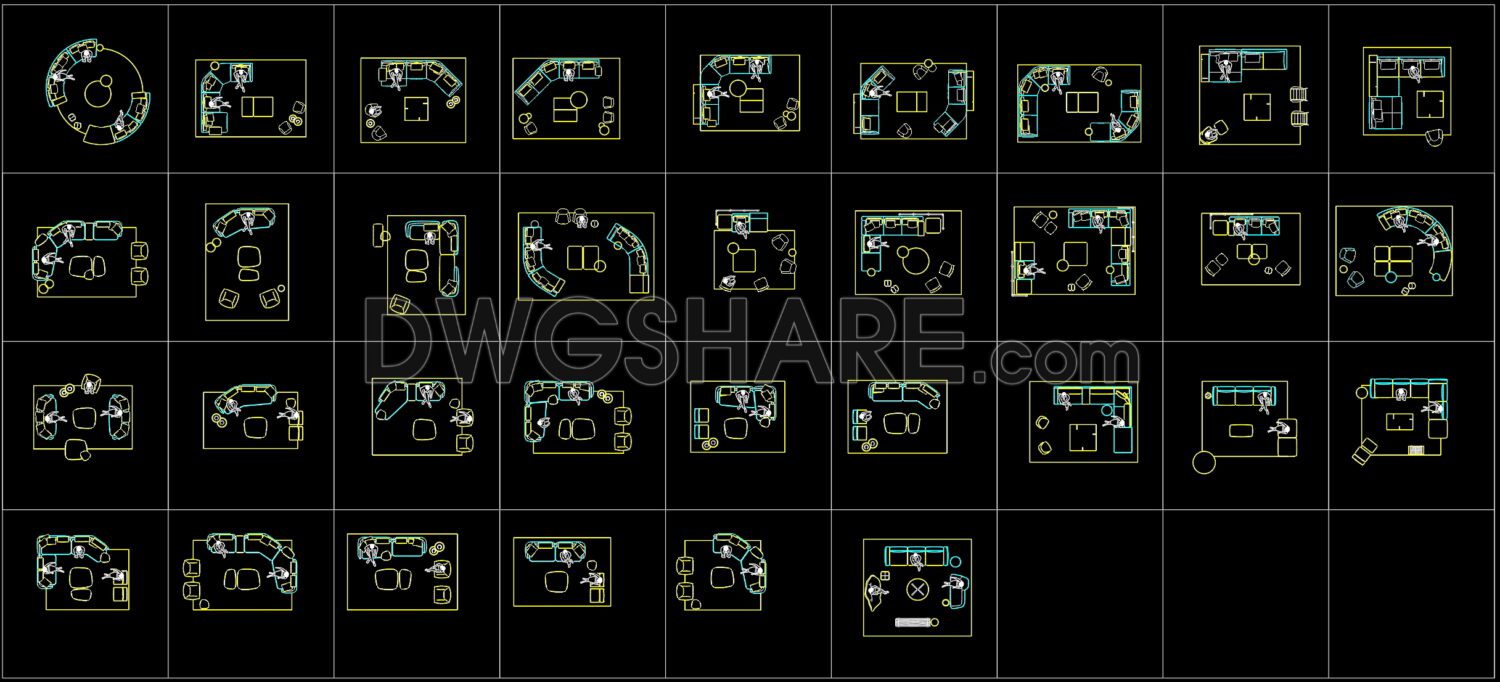 286. Free download the luxurious Italian Poliform sofa CAD block library