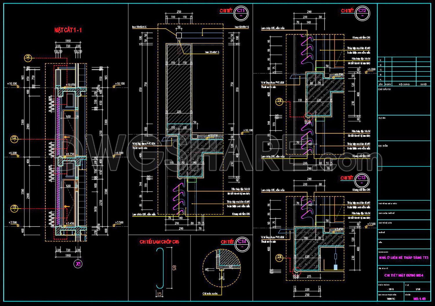 287. Detailed CAD drawings of the facade and classical ornaments for ...