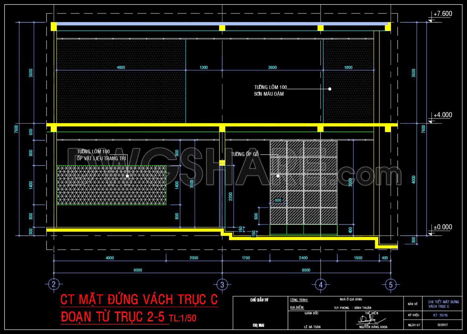 288. Detailed CAD drawings of the interior elevation of the walls for ...