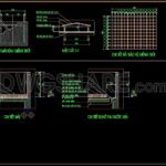 290. Detailed architectural CAD drawings of the balcony, railing, and ...
