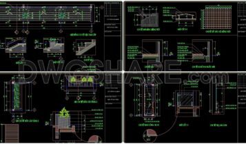 78.Flag Pole Elevation and Sections Details Autocad file