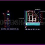 291. Detailed architectural CAD drawings of the facade, balcony ...