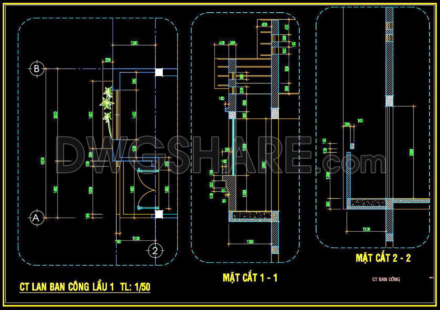 292. Detailed architectural CAD drawings of the balcony townhouse