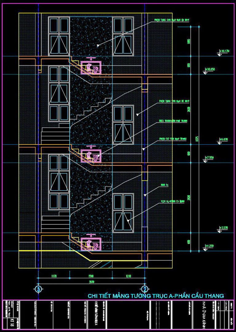 296. CAD detailed drawings of vertical facade wall sections for townhouses