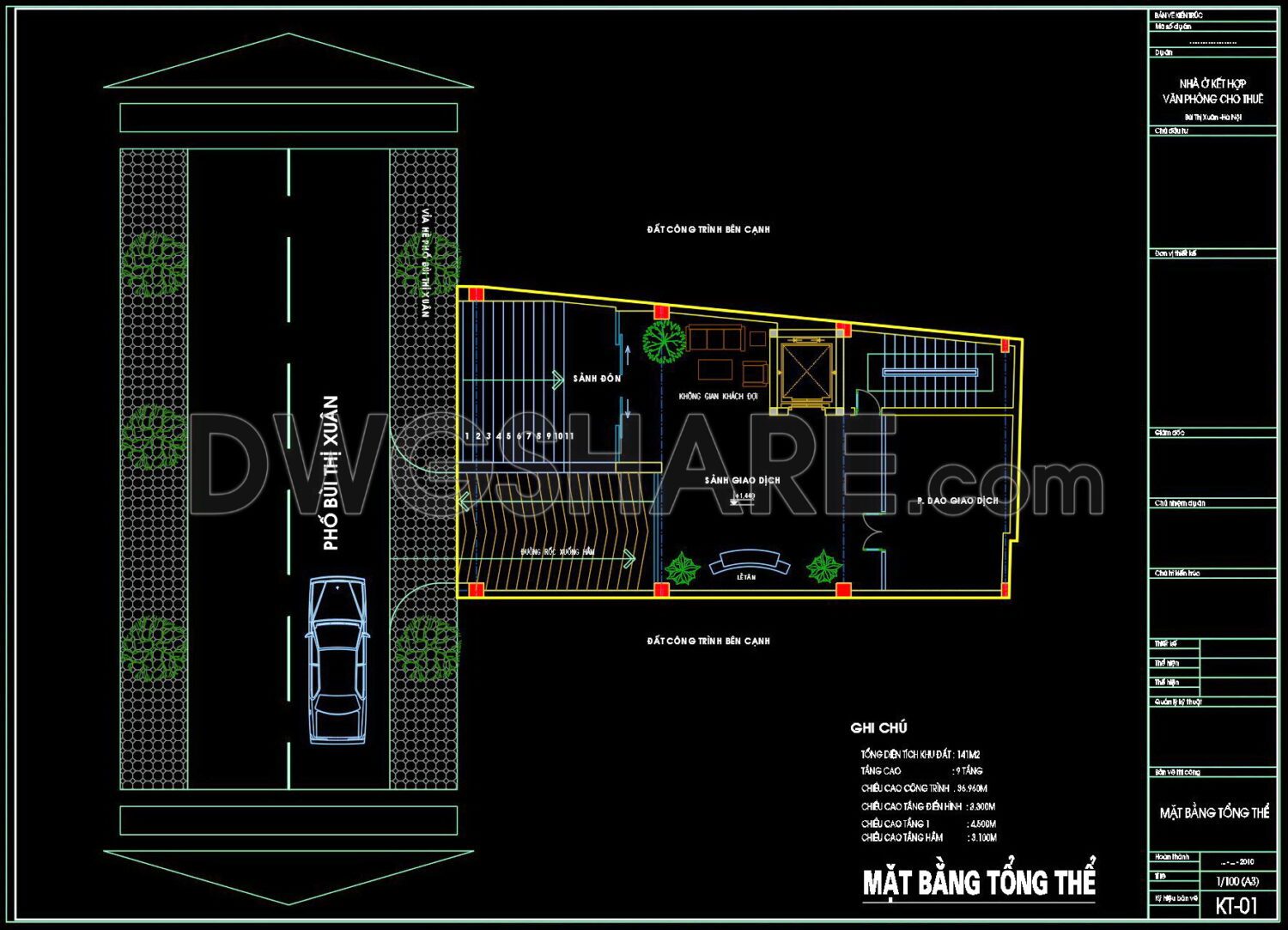 306. CAD design drawings for a 9-story townhouse with dimensions of 9 ...