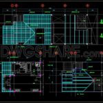 314. CAD design drawings for a 3-story townhouse with dimensions of 6m ...