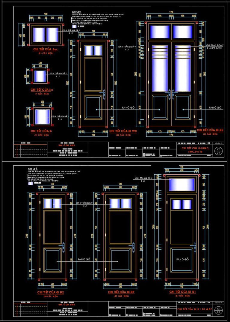 509. Detailed CAD Drawings Of Doors, Windows For Download