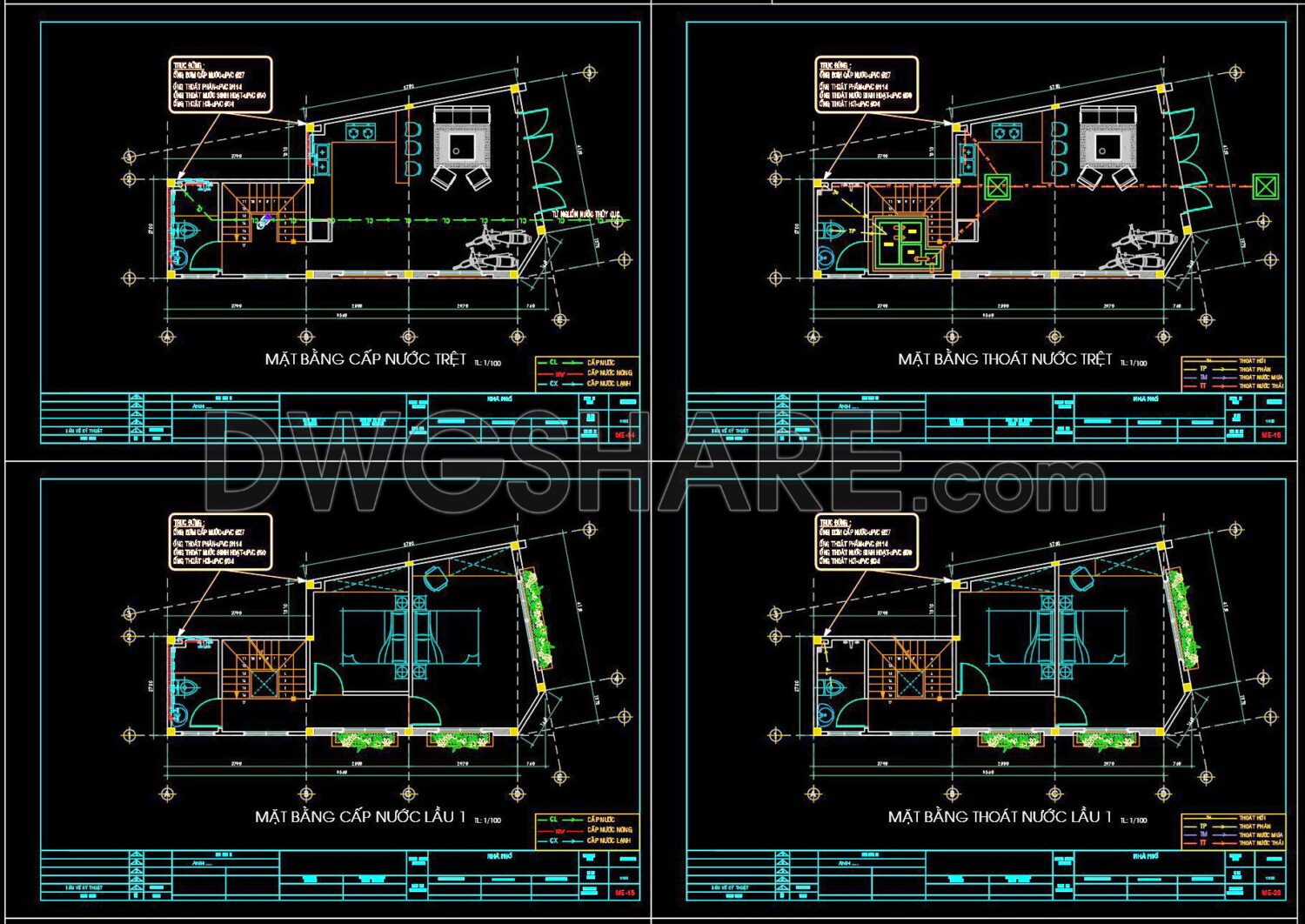 72. Detailed CAD design drawings for the water supply system in a 3 ...