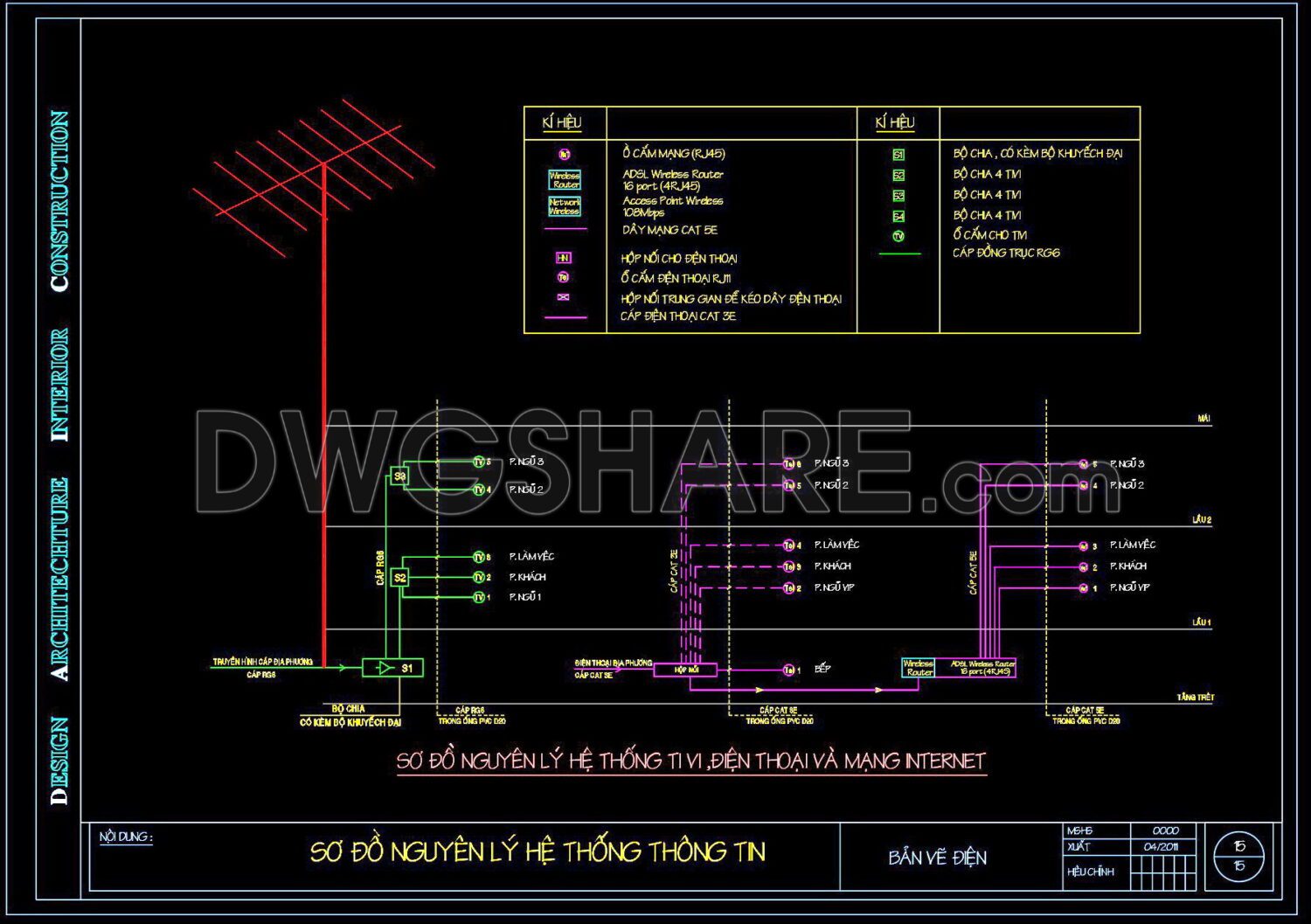 79. CAD drawings for detailed electrical designs for a 3-story townhouse