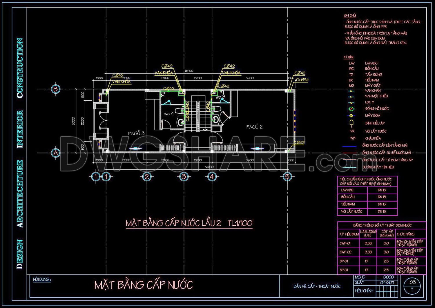 80. CAD drawings detailing the design of water supply and drainage ...