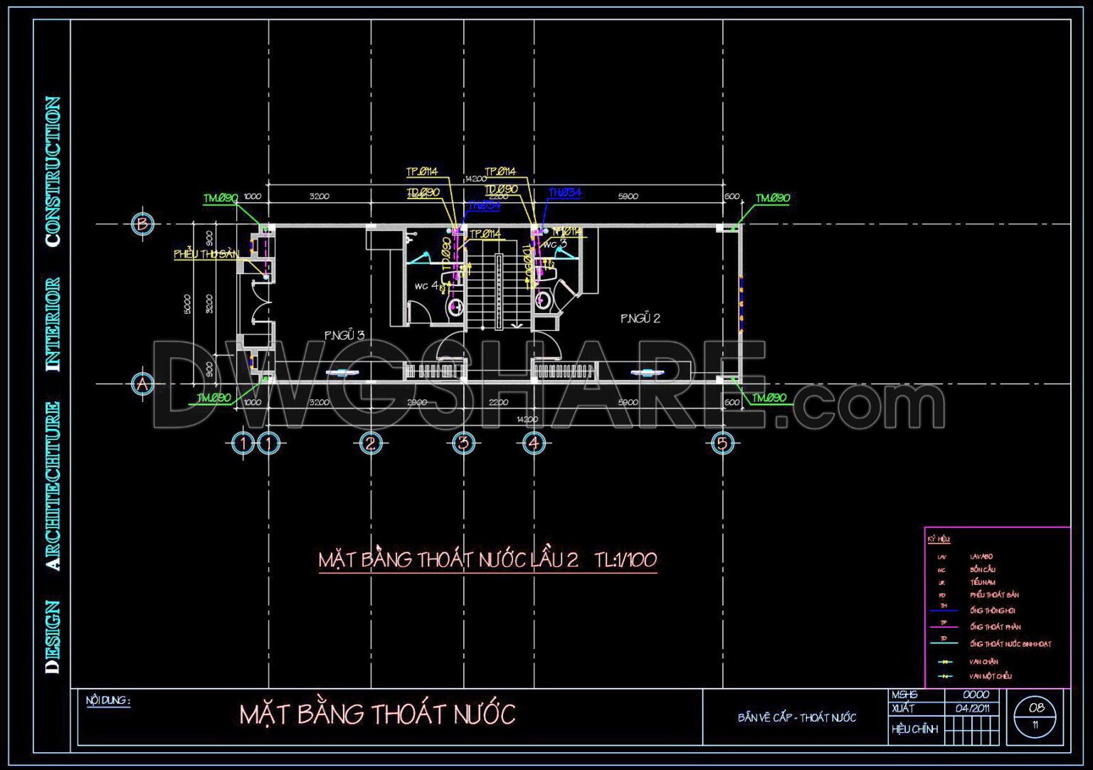 80. CAD drawings detailing the design of water supply and drainage ...