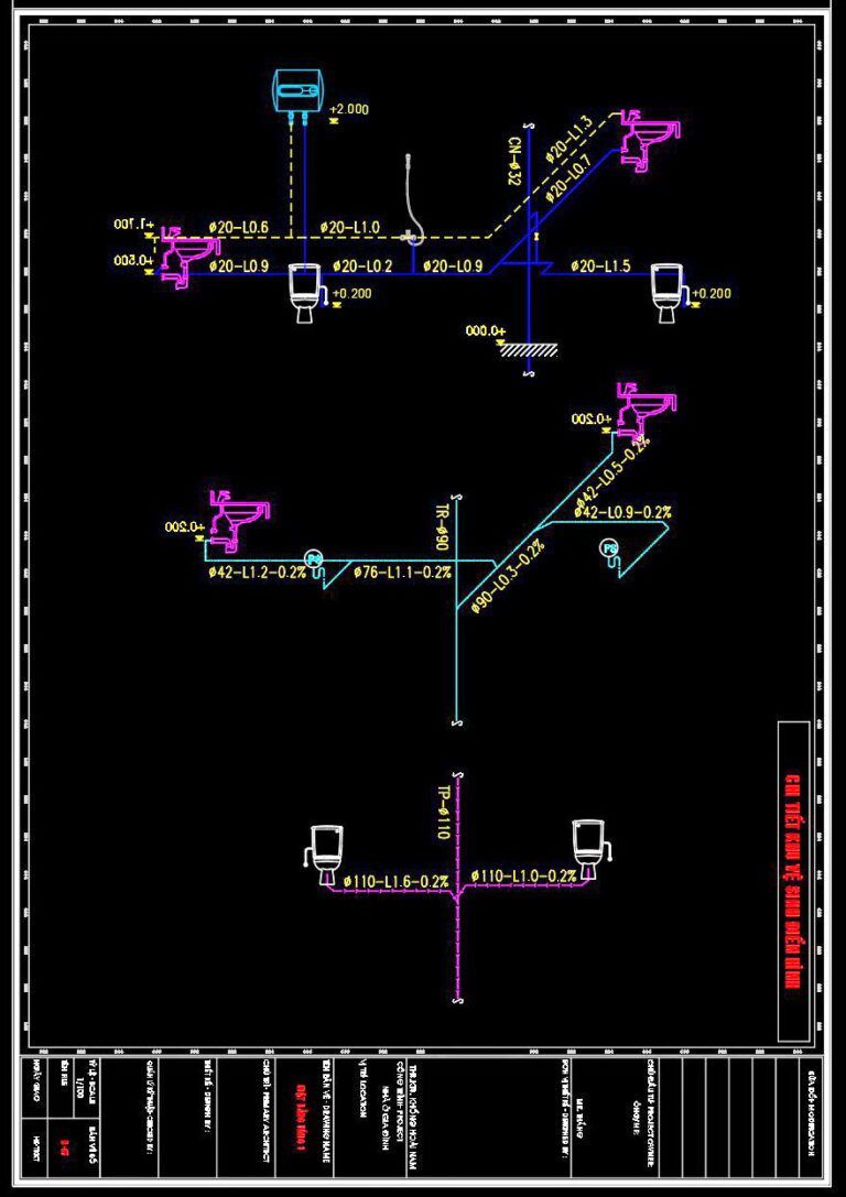 82. CAD drawings detailing the design of water supply and drainage ...