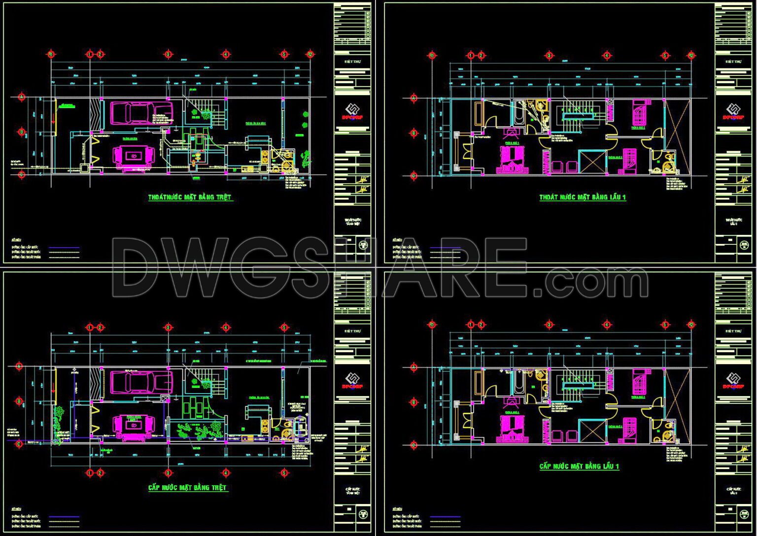 83. CAD drawings for detailed electrical designs for a 3-story townhouse