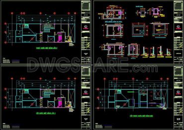 83. CAD drawings for detailed electrical designs for a 3-story townhouse