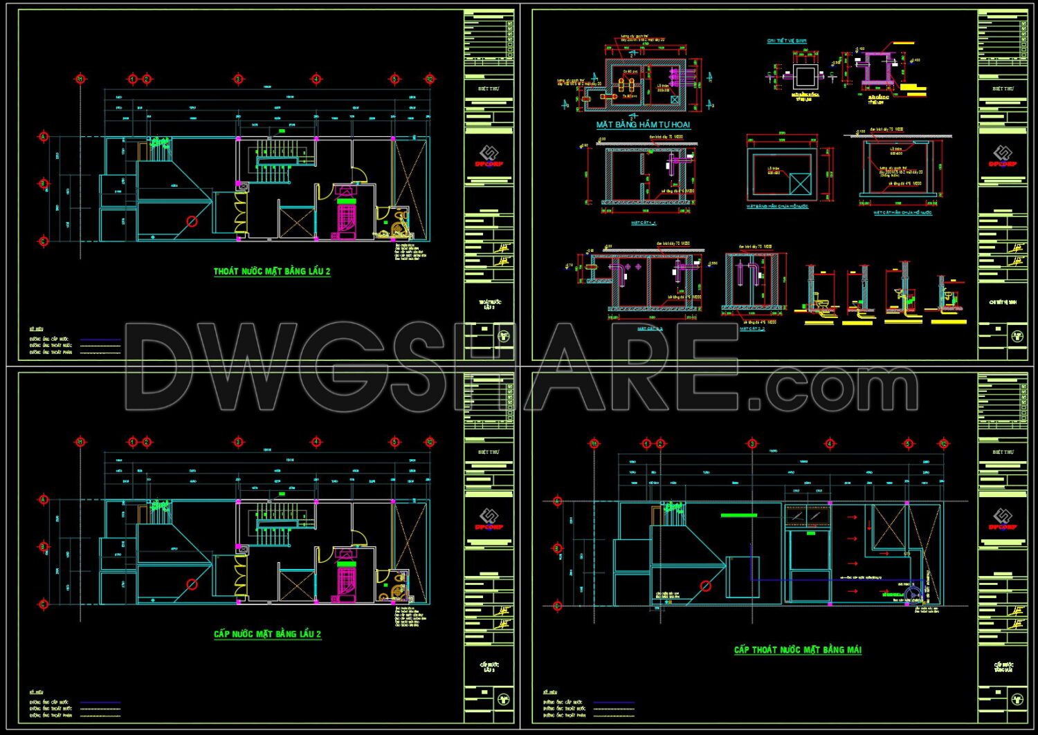 84. CAD drawings detailing the design of water supply and drainage ...