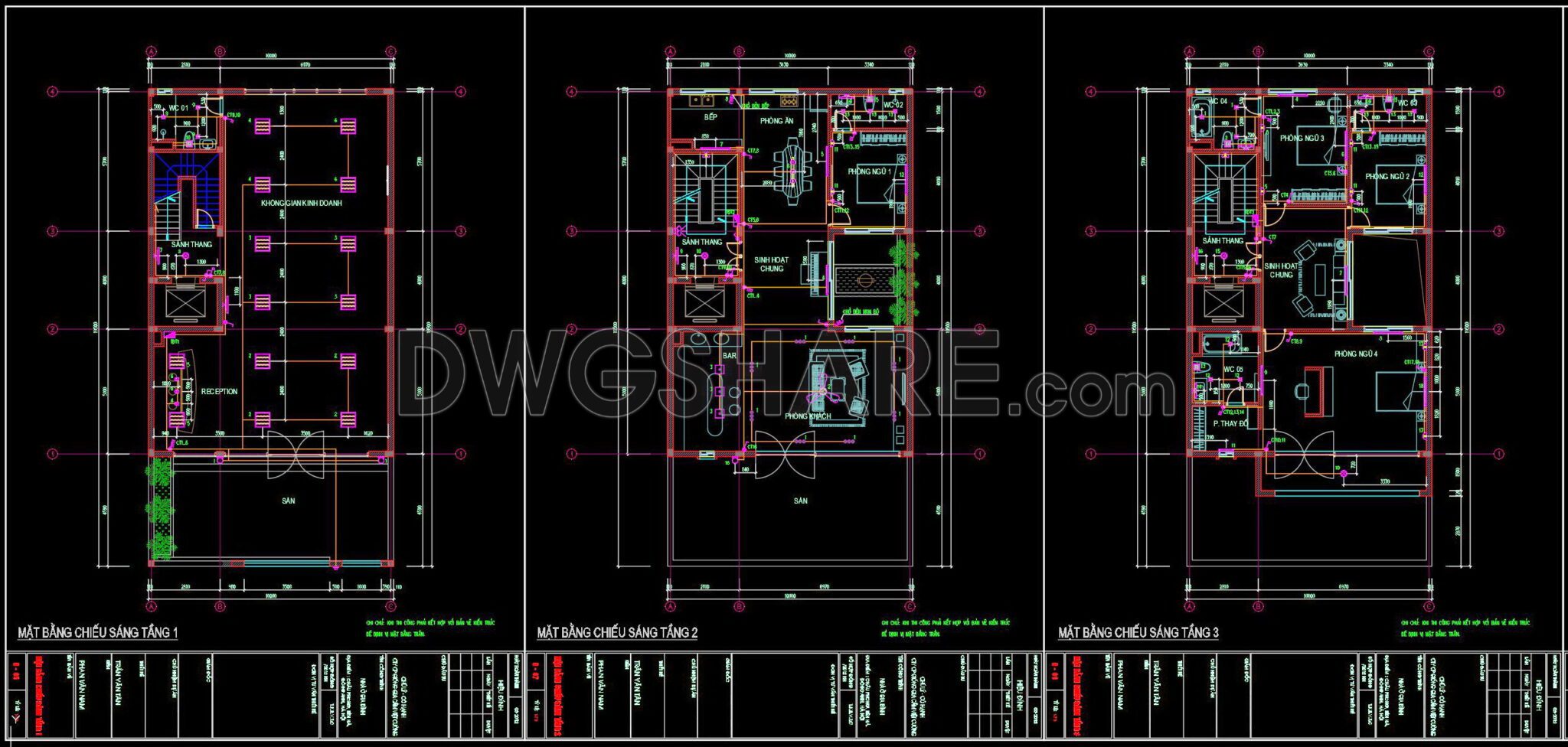 85. CAD drawings for detailed electrical designs for a 6-story townhouse