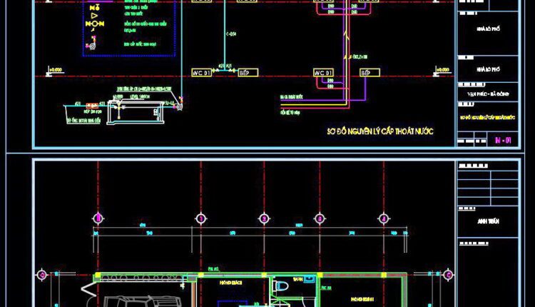 88. CAD drawings detailing the design of water supply and drainage ...