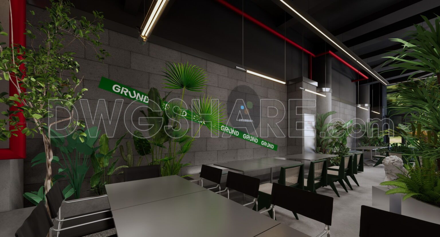 Detailed CAD drawings for the design and construction of coffee shop