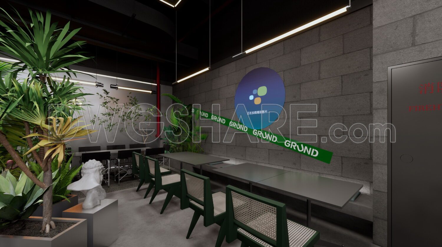 Detailed CAD drawings for the design and construction of coffee shop