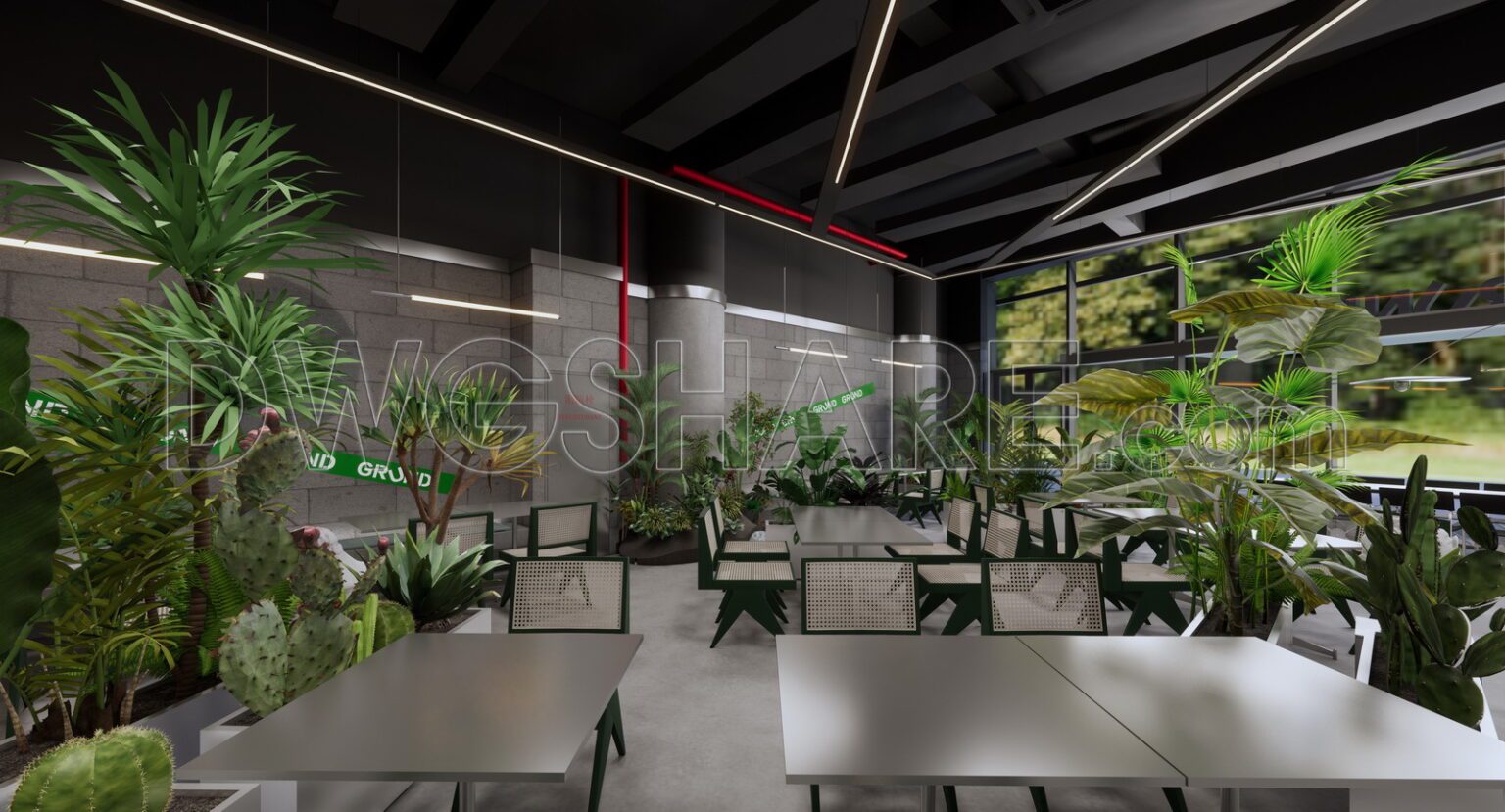 Detailed CAD drawings for the design and construction of coffee shop