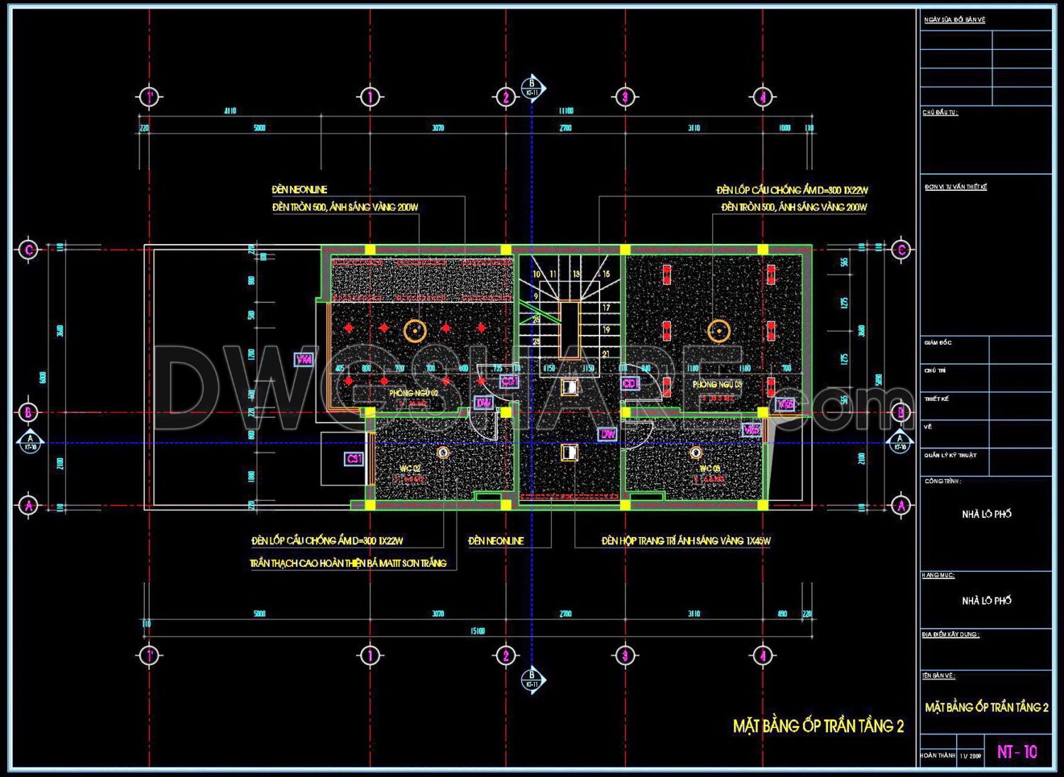 110. Detailed CAD drawings for the ceiling layout design of a 3-story ...