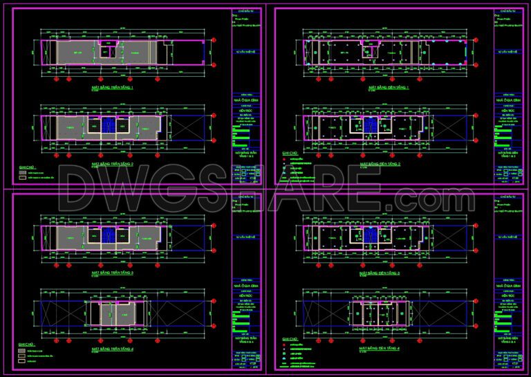 112. Detailed CAD drawings for the ceiling layout design of a 4-story ...