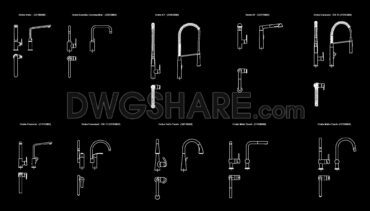 113. Kitchen Faucets CAD Blocks