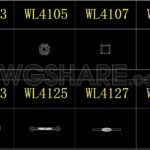 116. CAD drawings of various types of kitchen cabinet handles download ...