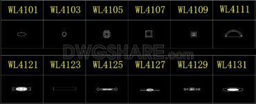 116. CAD drawings of various types of kitchen cabinet handles download