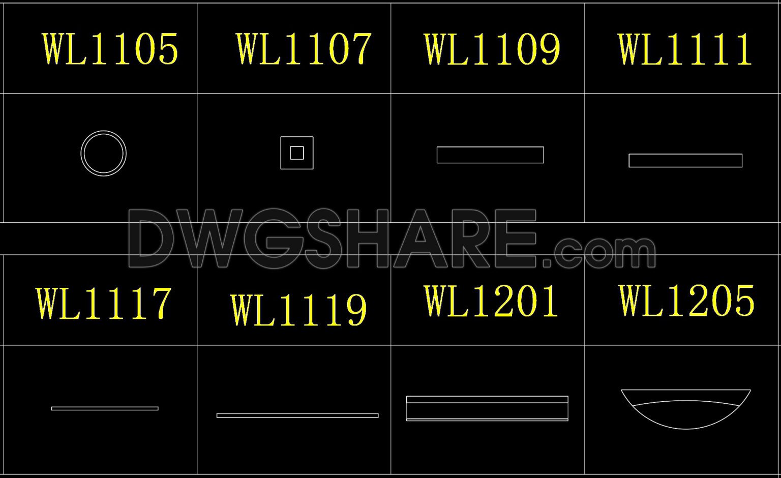 116. CAD drawings of various types of kitchen cabinet handles download