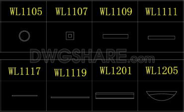 116. CAD drawings of various types of kitchen cabinet handles download