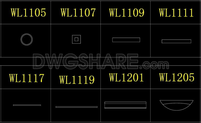 116. CAD drawings of various types of kitchen cabinet handles download