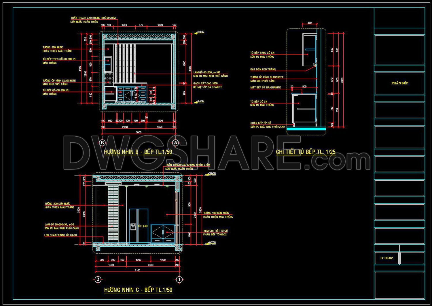 117. CAD technical drawings of kitchen cabinets for the house