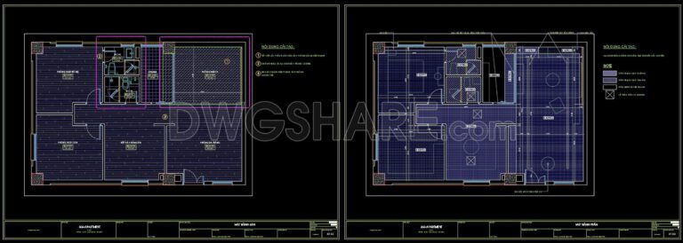 13. CAD design drawings for the construction of a 113 m2 apartment