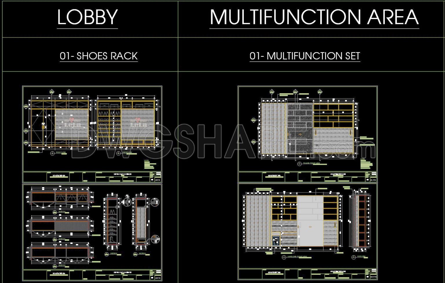 13. CAD design drawings for the construction of a 113 m2 apartment