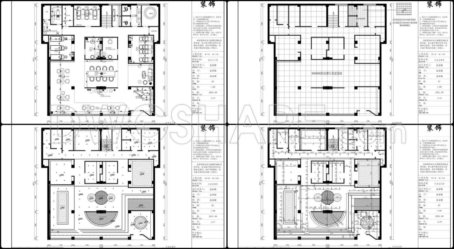 15. Download CAD design and construction drawings for a hair salon