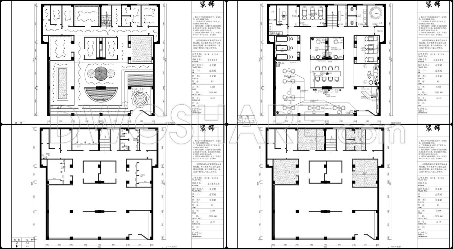 15. Download CAD design and construction drawings for a hair salon