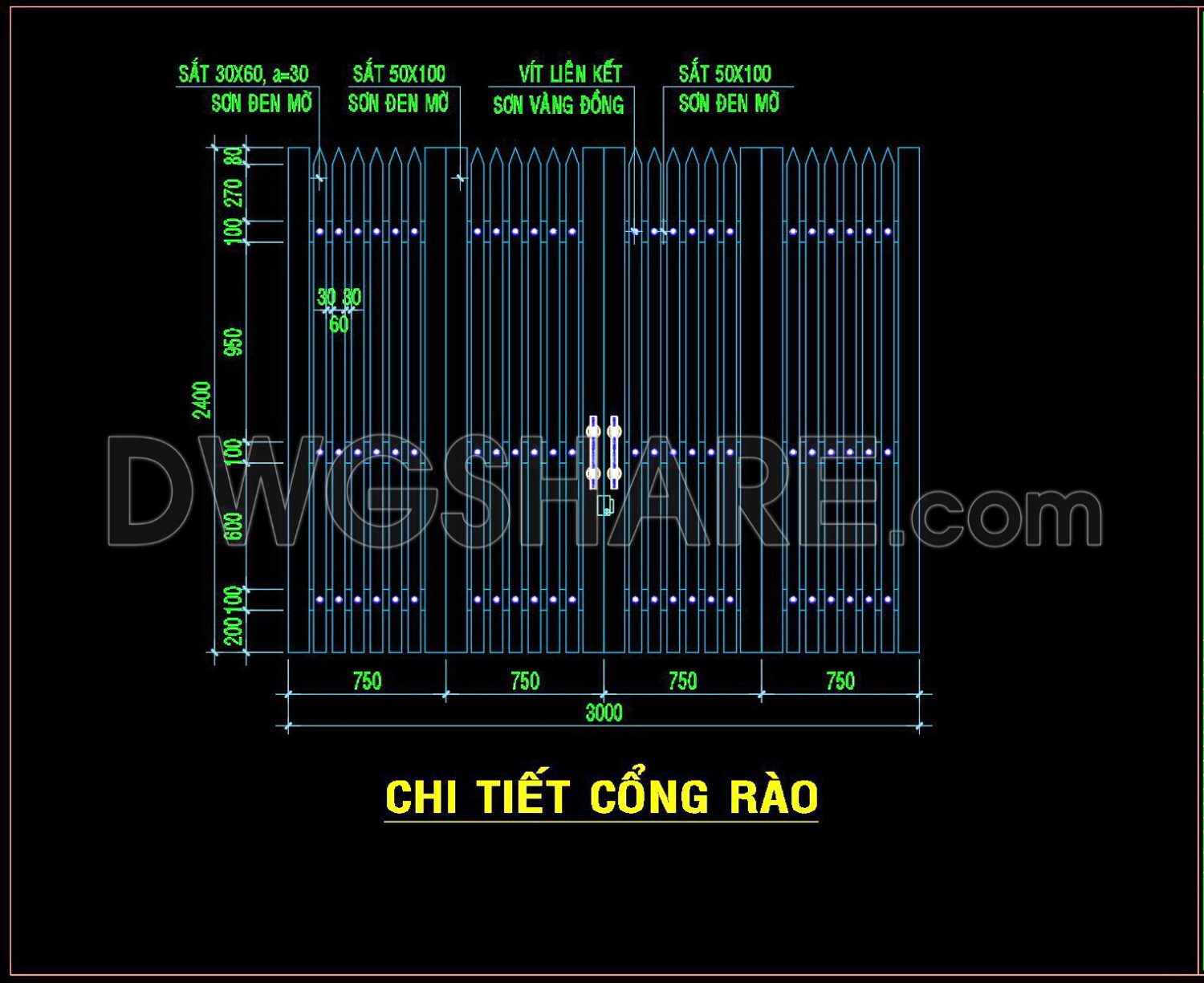 152. CAD drawings detailing gates and fences available for download
