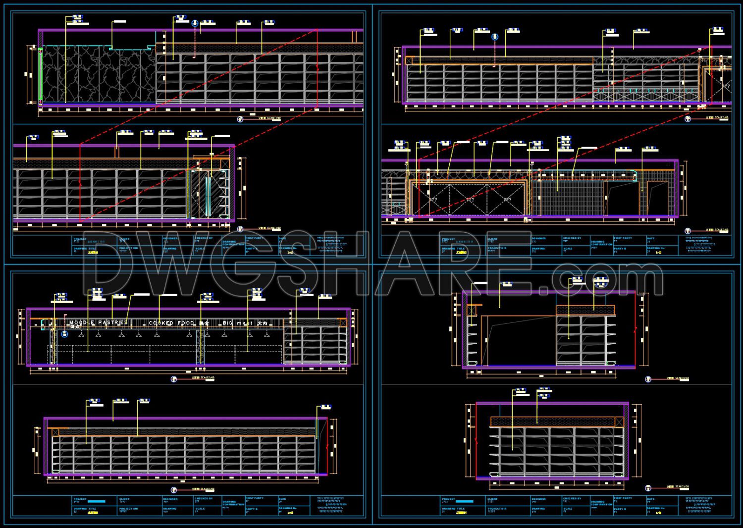 16. Download CAD design and construction drawings for a mini supermarket