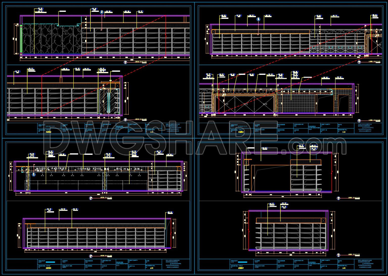 16. Download CAD design and construction drawings for a mini supermarket