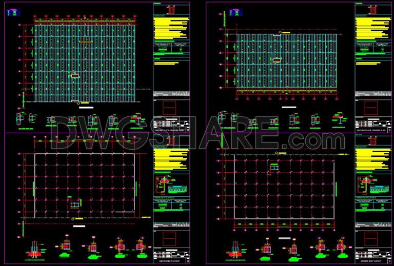 180. CAD drawing Of Steel Building Free download