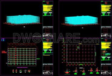 180. CAD drawing Of Steel Building Free download