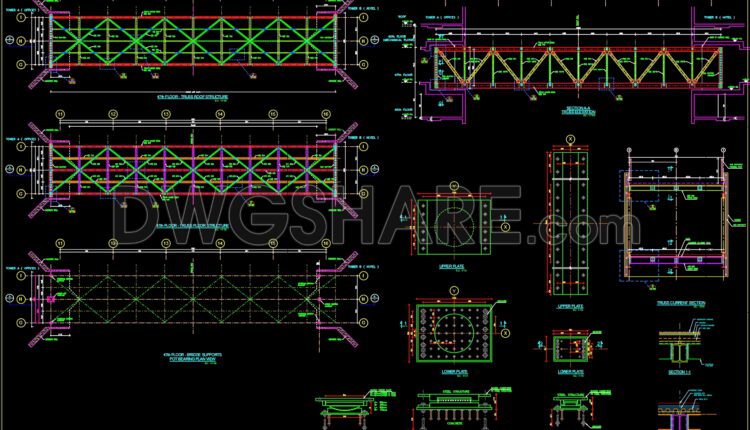 185. CAD drawing Of Steel Bridge details Free download - Free Cad ...