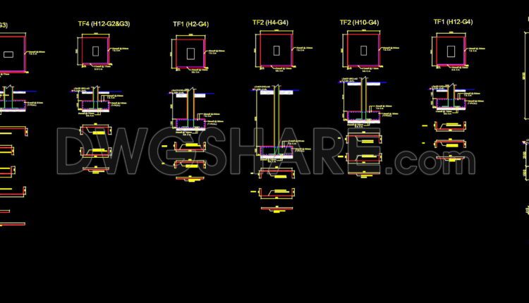 186. CAD drawing Of Foundation details template Free download - Free ...