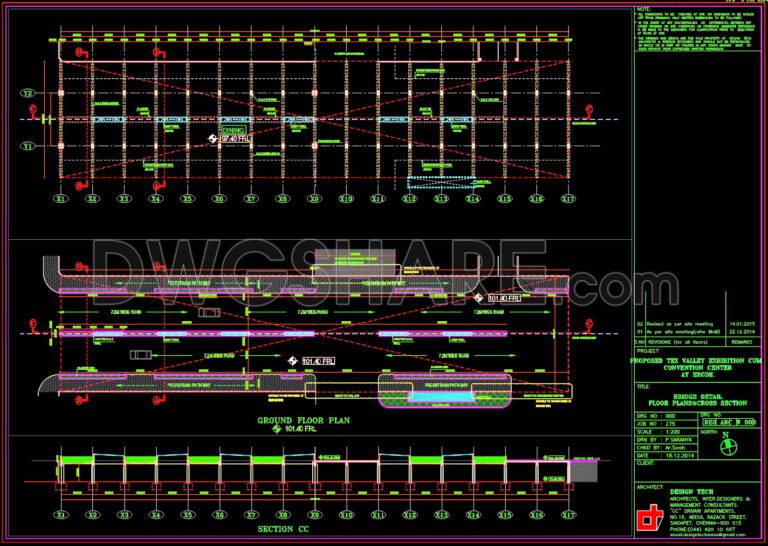 187. CAD drawing Of Bridge Floor Plan and cross section Detail Free ...